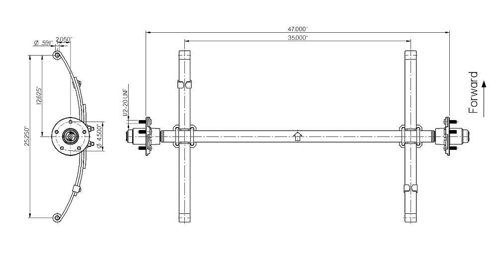 Spring Axle 2200 lbs